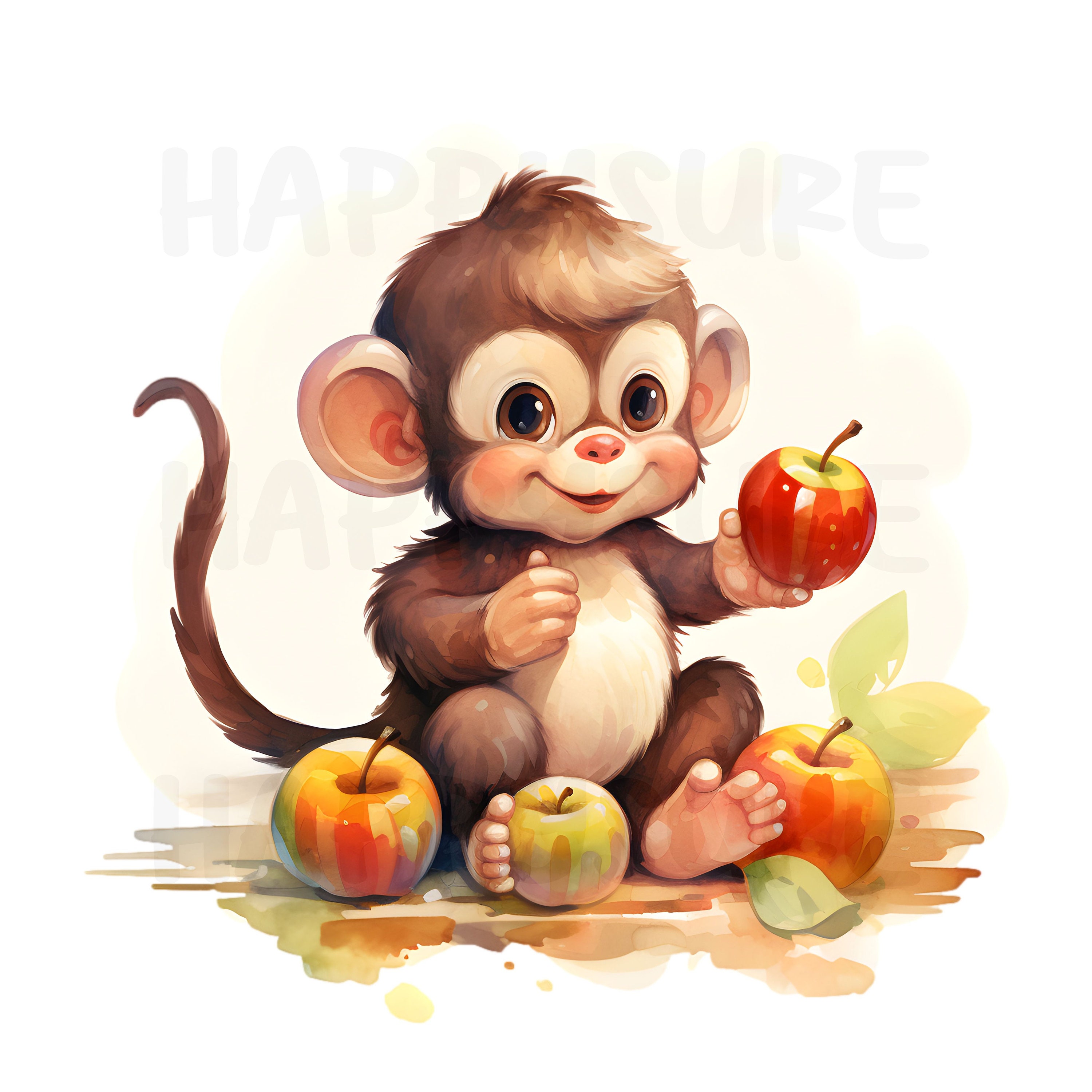 Cute Clipart Cartoon Monkey Dolls for Children. Can Be Used in Personal ...