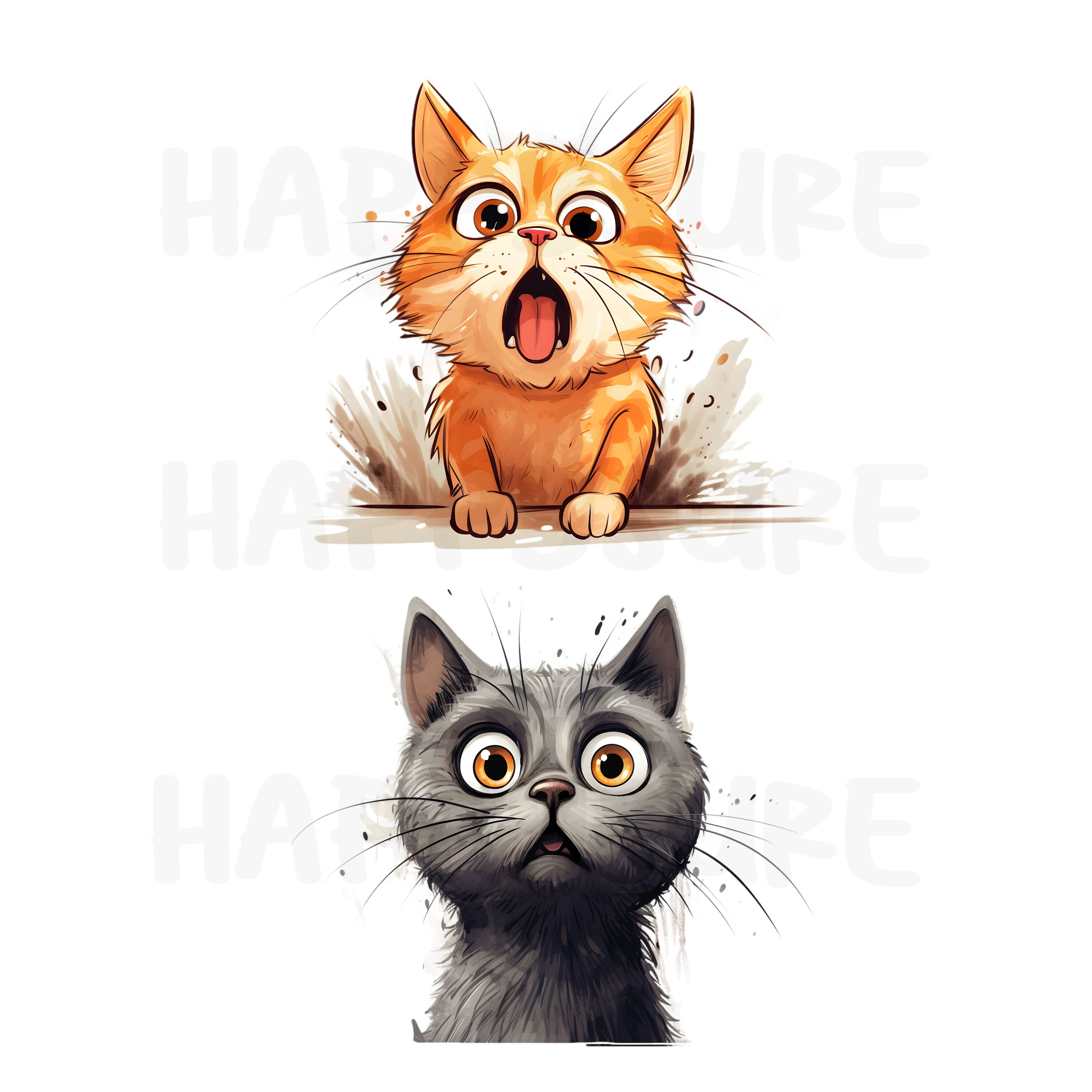 Funny Cat Cartoon Clipart for Decoration, Can Be Used in Personal and ...
