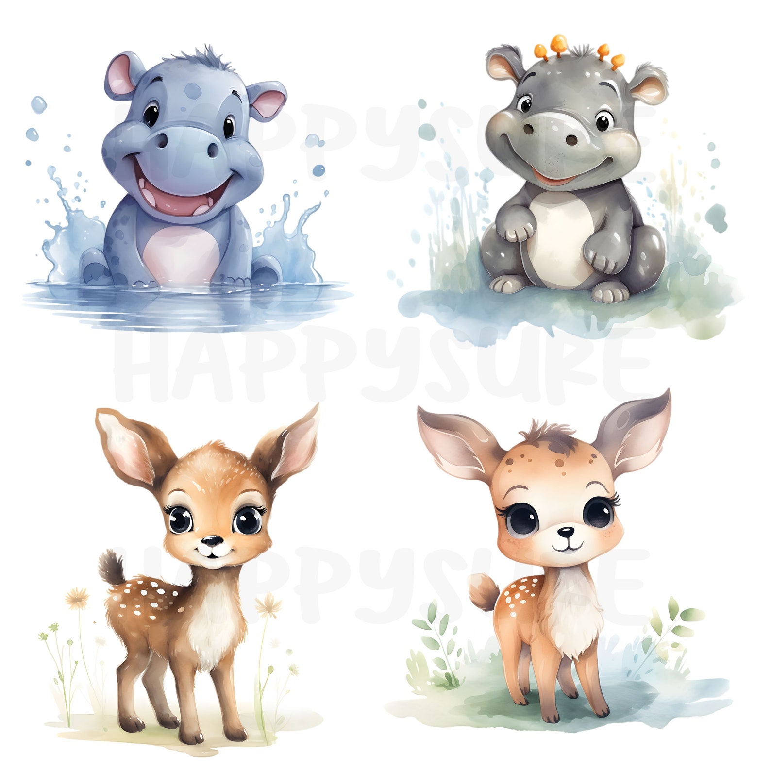 Baby Wild Animals,wild Animal Clipart, Safari Animals for Nursery, Baby ...