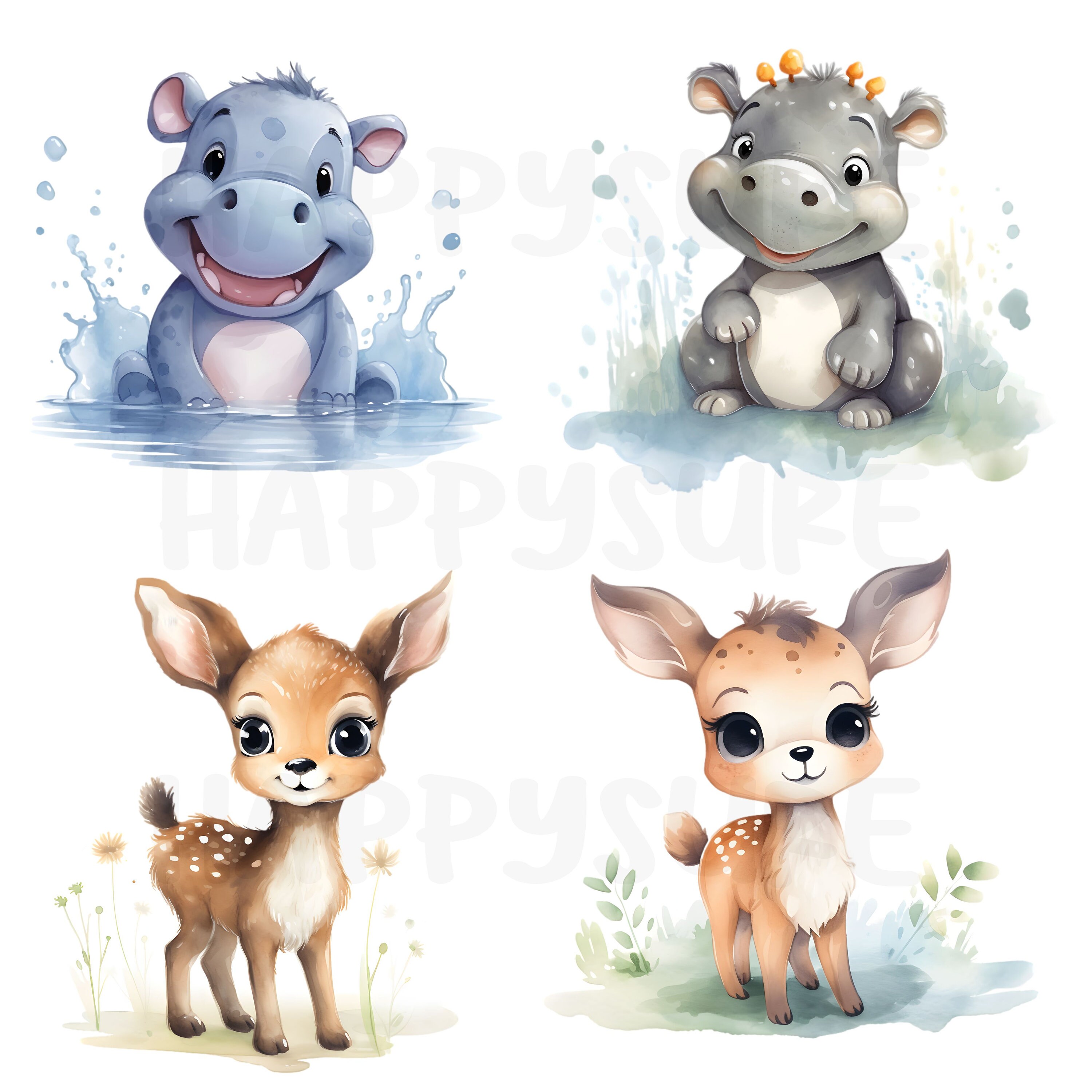 Baby Wild Animals,wild Animal Clipart, Safari Animals for Nursery, Baby ...