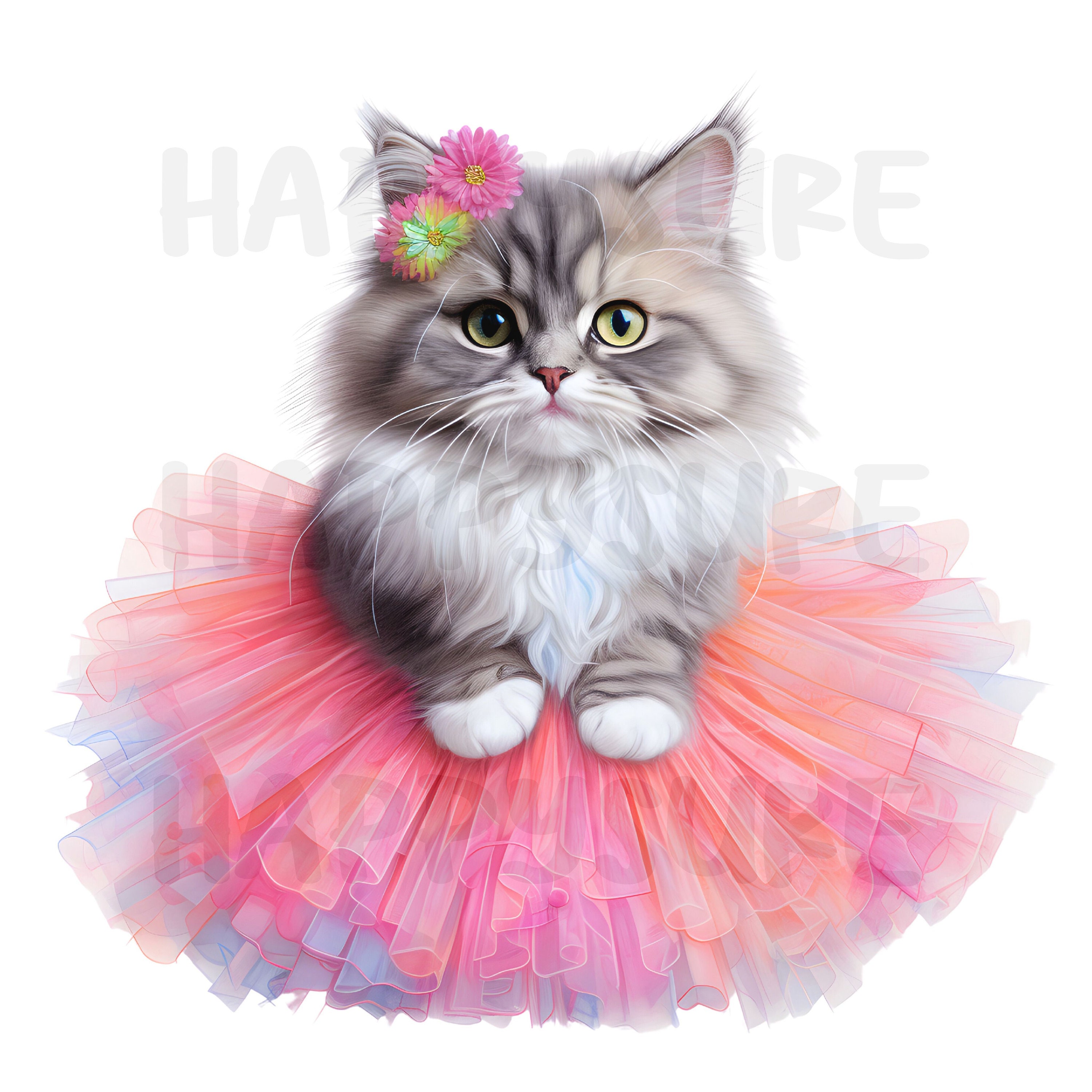 Cute Cat Clipart With Tutus. PNG,JPG Files for Download. Can Be Used ...