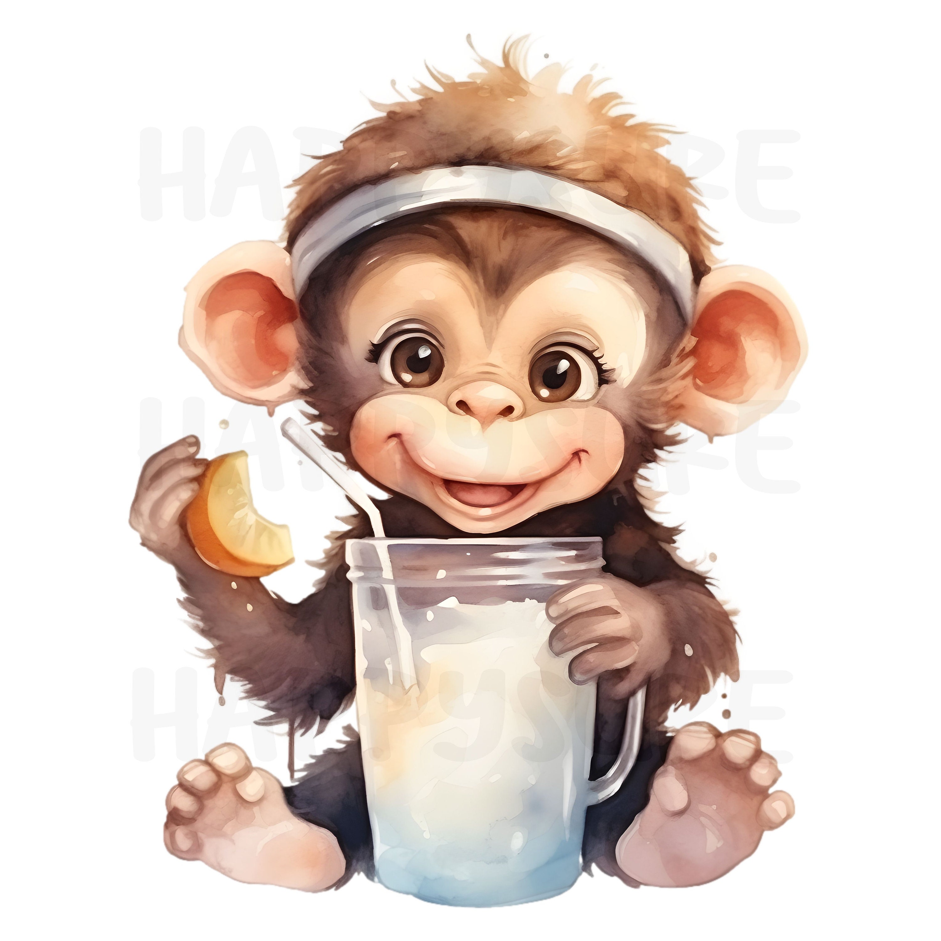 Cute Clipart Cartoon Monkey Dolls for Children. Can Be Used in Personal ...