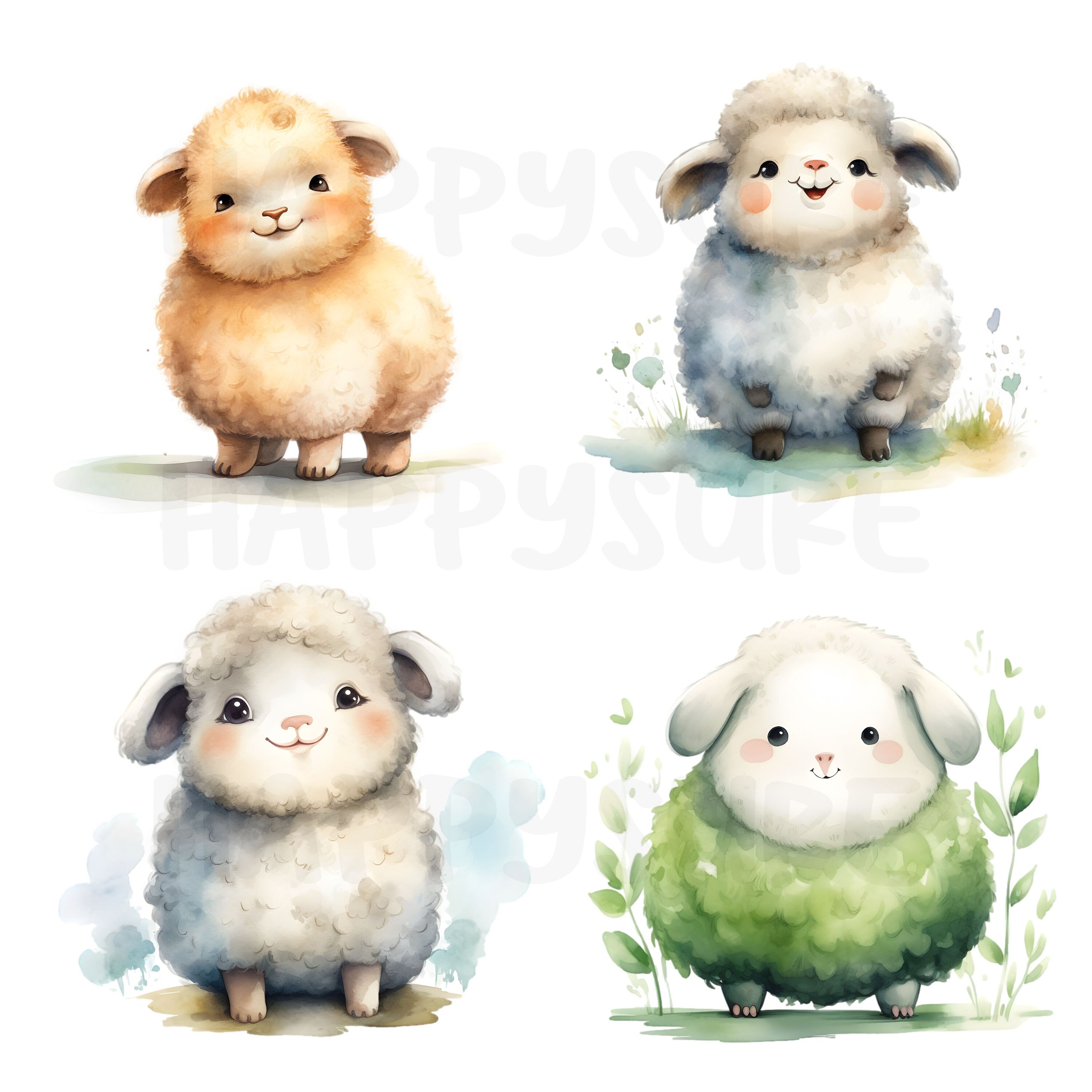 Funny and Cute Fat Sheep in Watercolor Style. Decorate the Nursery. Use ...