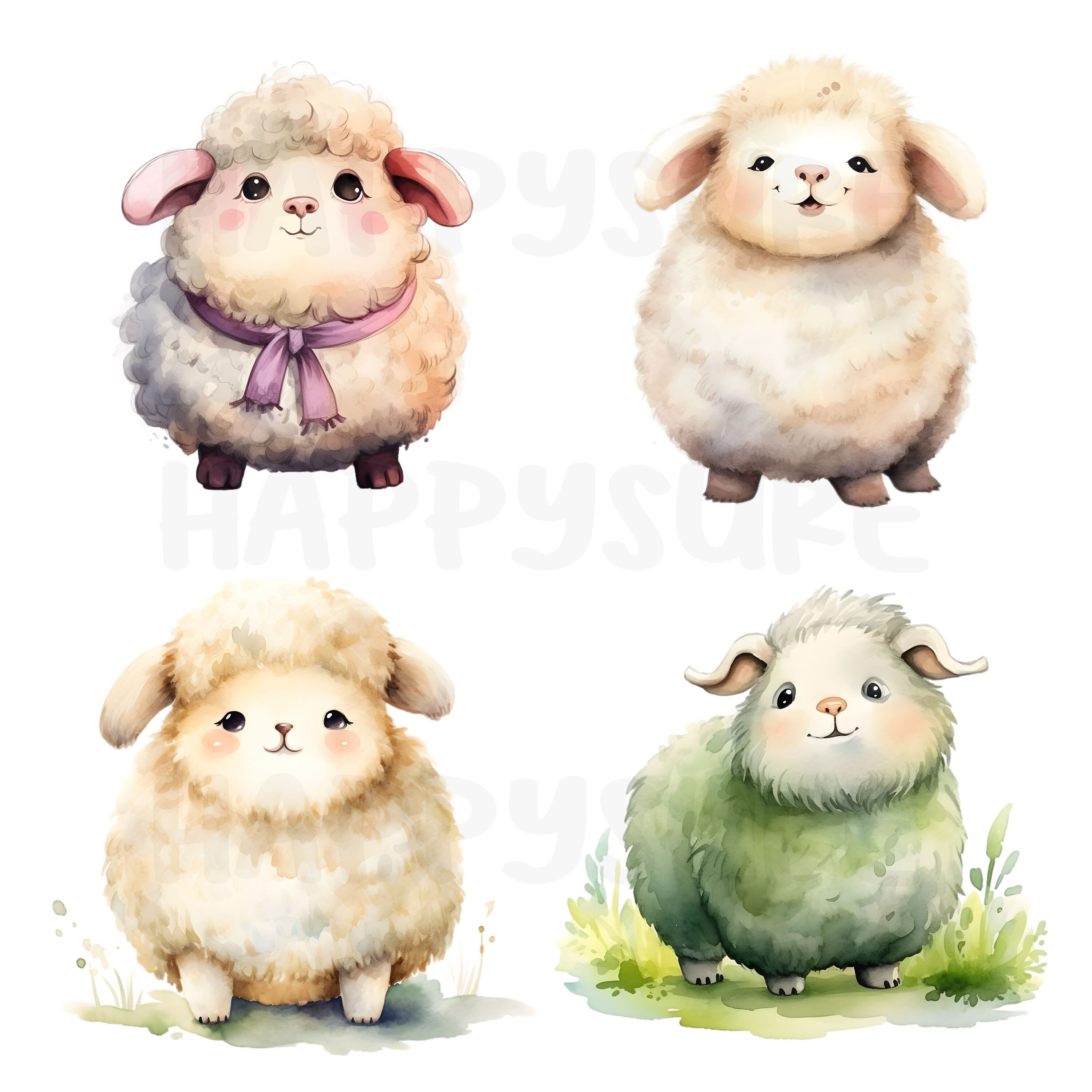 Funny and Cute Fat Sheep in Watercolor Style. Decorate the Nursery. Use ...