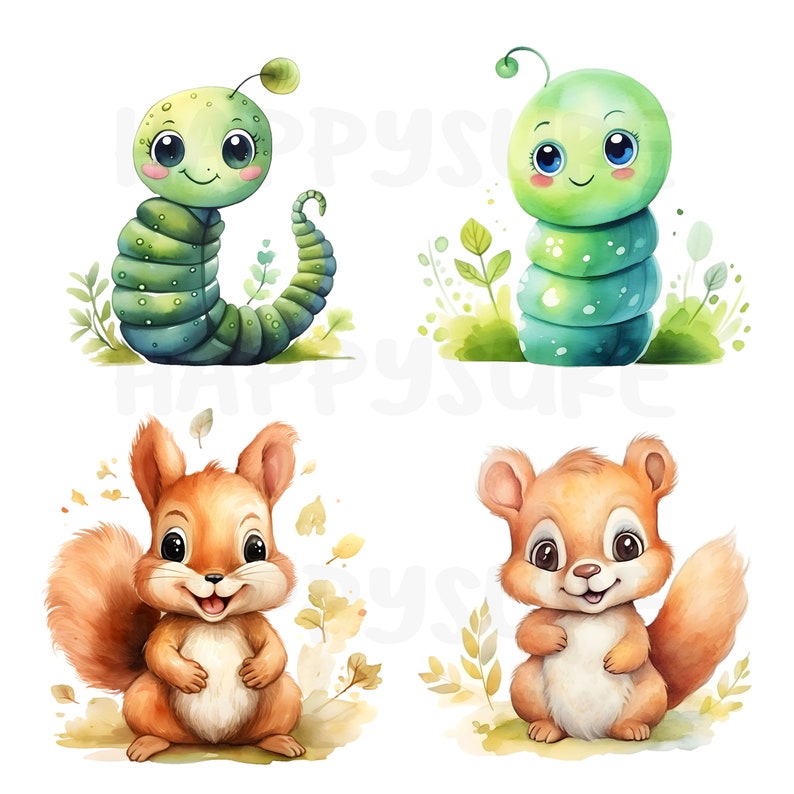 Cute Baby Animals Clipart, Safari Animals for Nursery, Baby Animals 32 ...