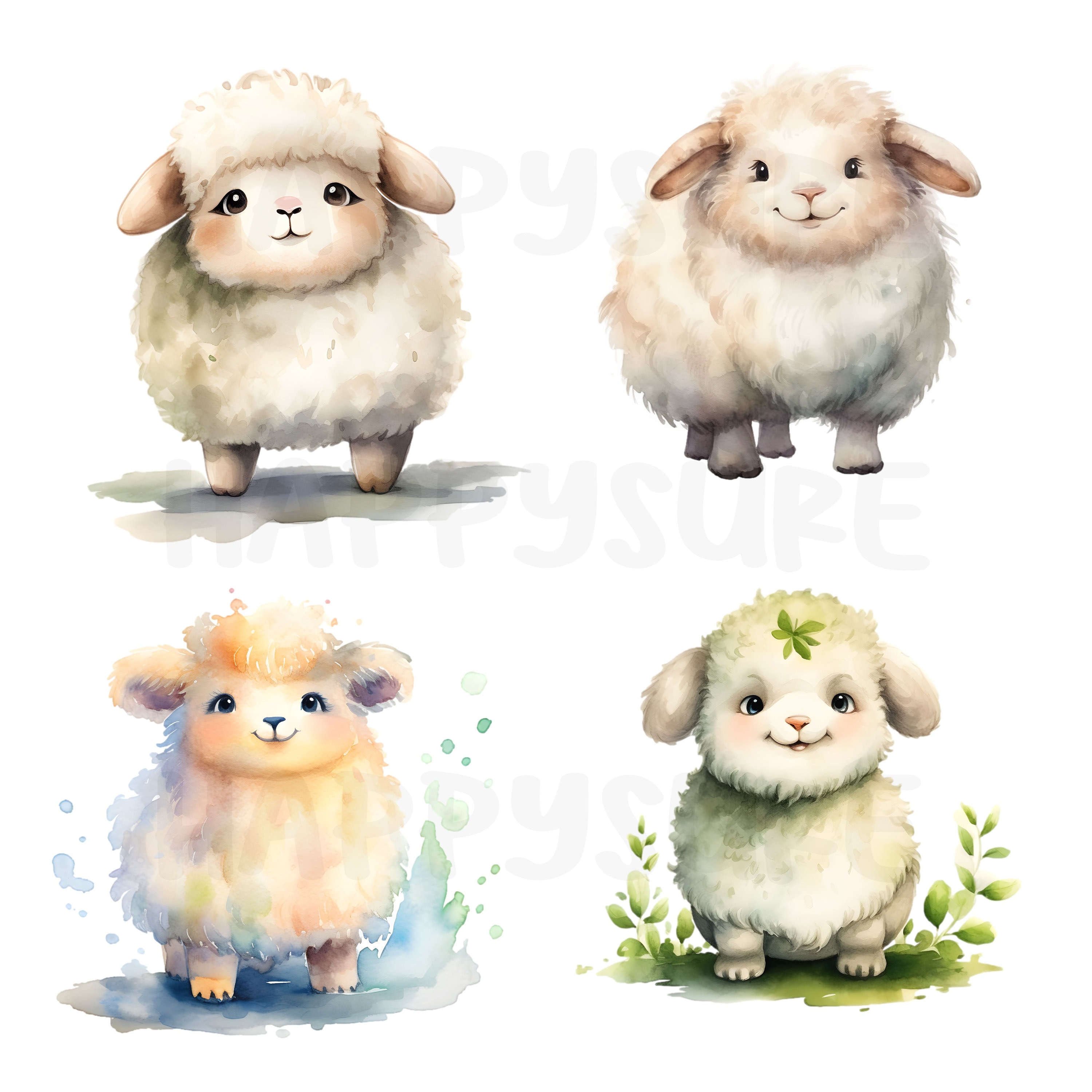 Funny and Cute Fat Sheep in Watercolor Style. Decorate the Nursery. Use ...