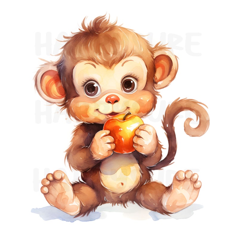 Cute Clipart Cartoon Monkey Dolls for Children. Can Be Used in Personal ...