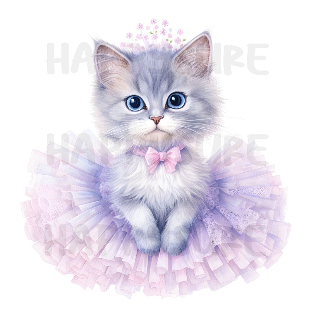Cute Cat Clipart With Tutus. PNG,JPG Files for Download. Can Be Used ...
