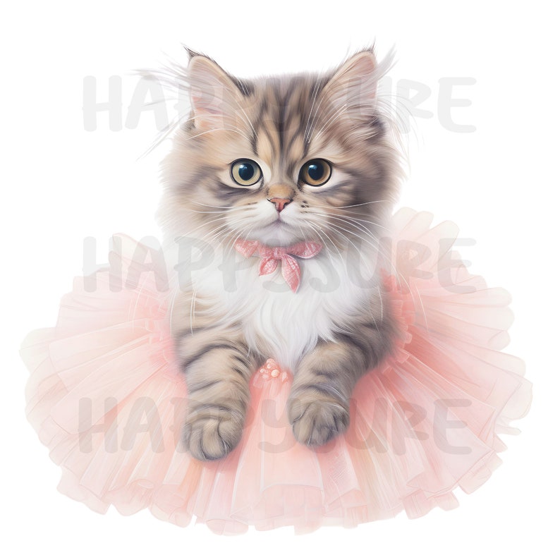 Cute Cat Clipart With Tutus. PNG,JPG Files for Download. Can Be Used ...