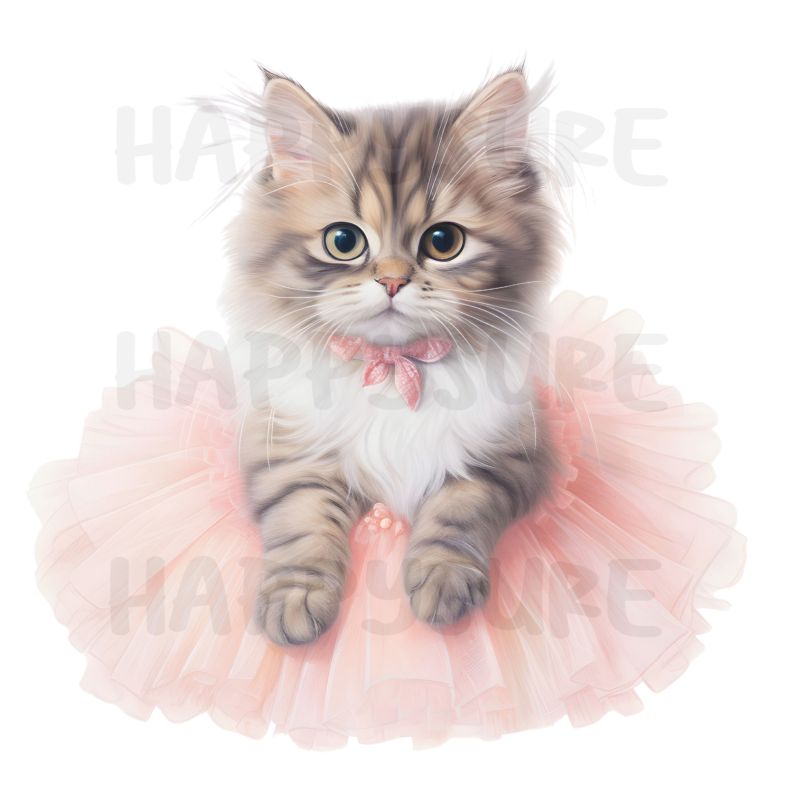 Cute Cat Clipart With Tutus. PNG,JPG Files for Download. Can Be Used ...