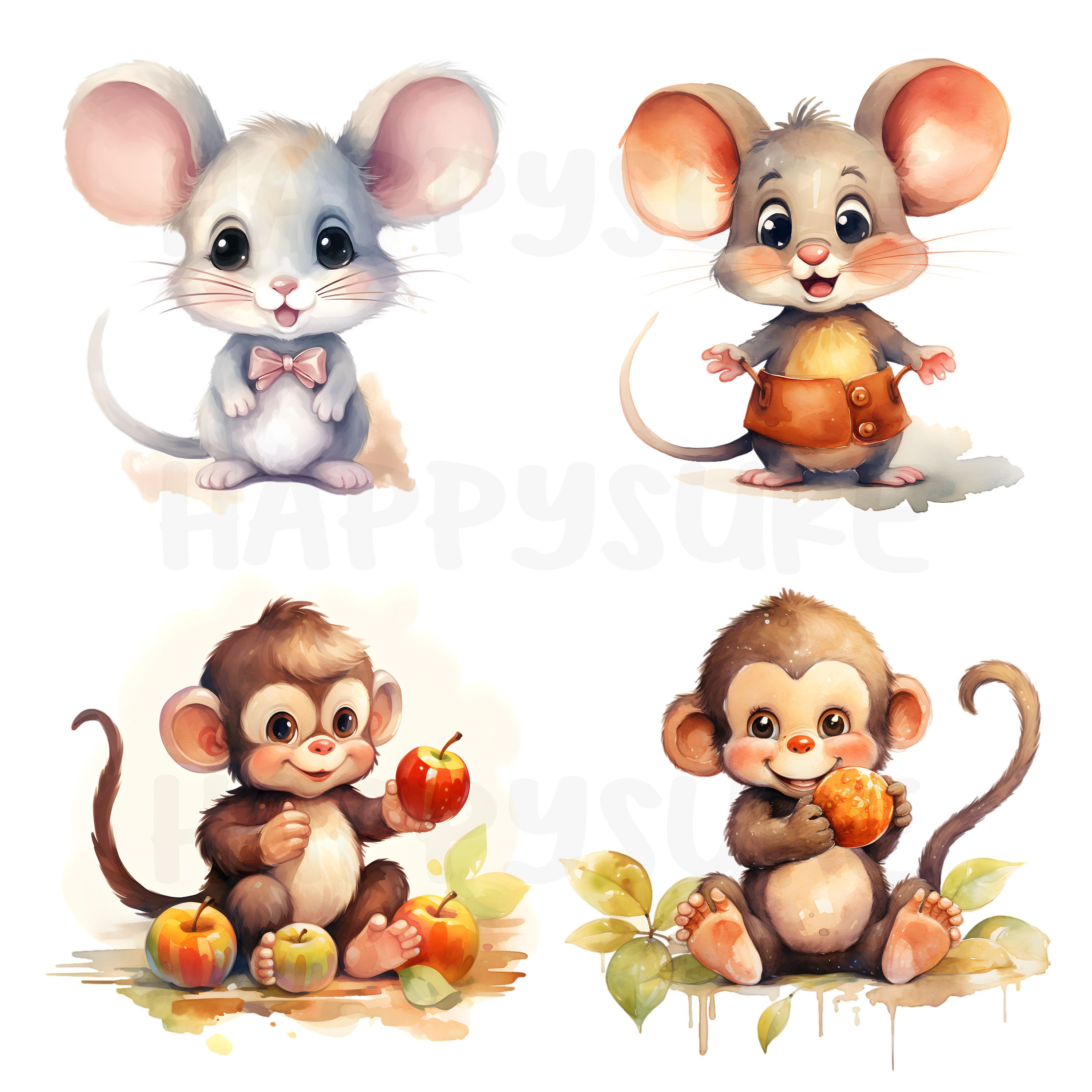 Cute Baby Animals Clipart, Safari Animals for Nursery, Baby Animals 32 ...