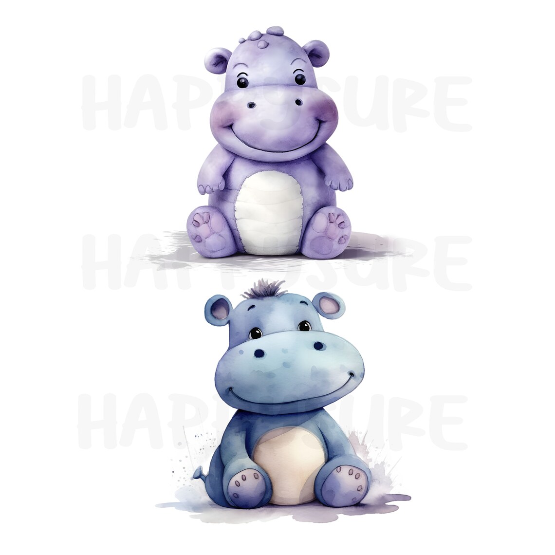 Cute Cartoon Hippo, Baby Shower Nursery Decoration It Can Be Used for ...