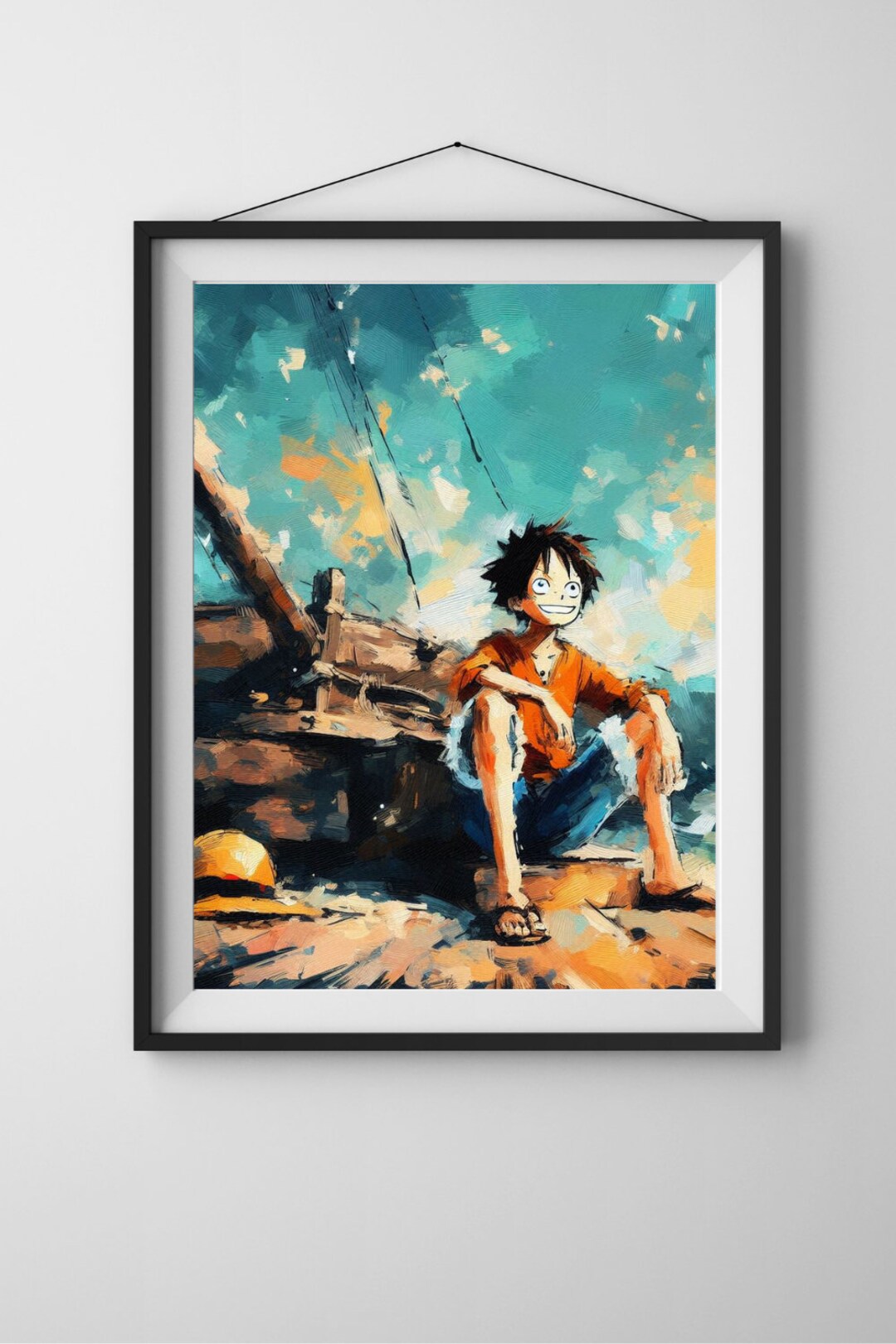 Printable Vertical Monkey D Luffy One Piece Anime Digital Wall - Etsy