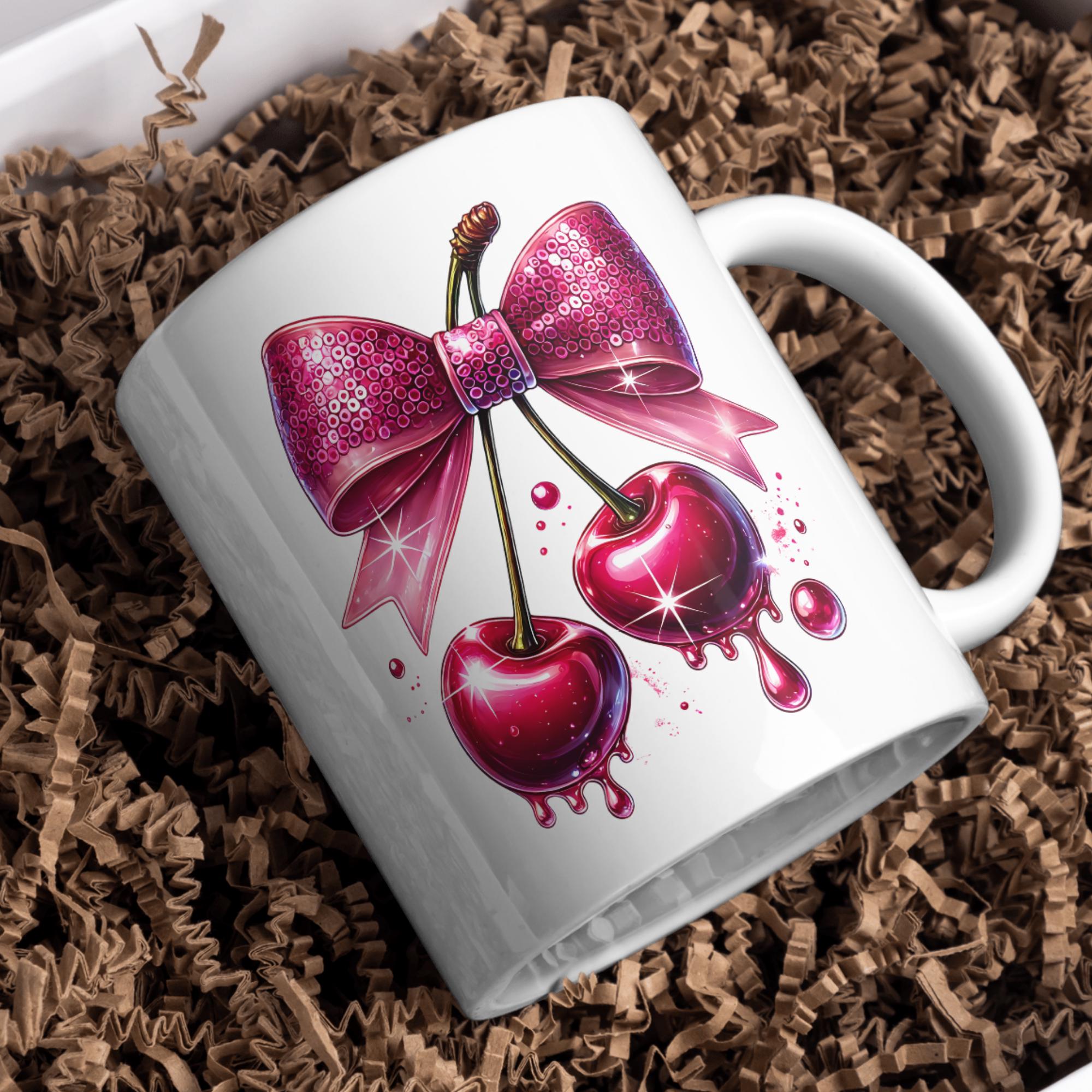 Watercolor Dripping Cherries Clipart – Glam Cherry Bow Designs (10 PNG ...