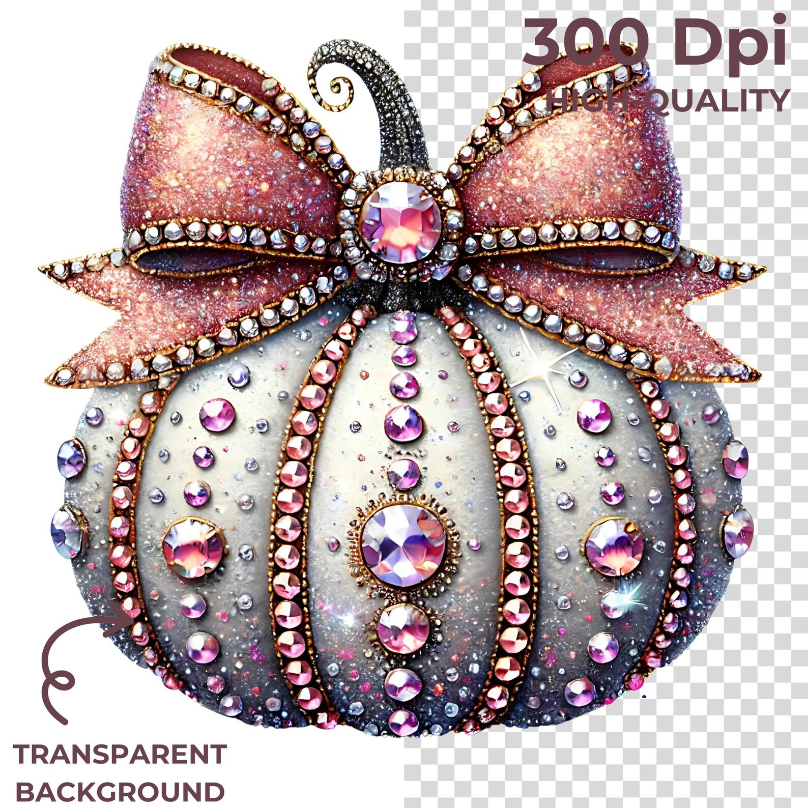 Glitter Pumpkin Clipart – 12 PNG Watercolor Set for Fall Crafts ...