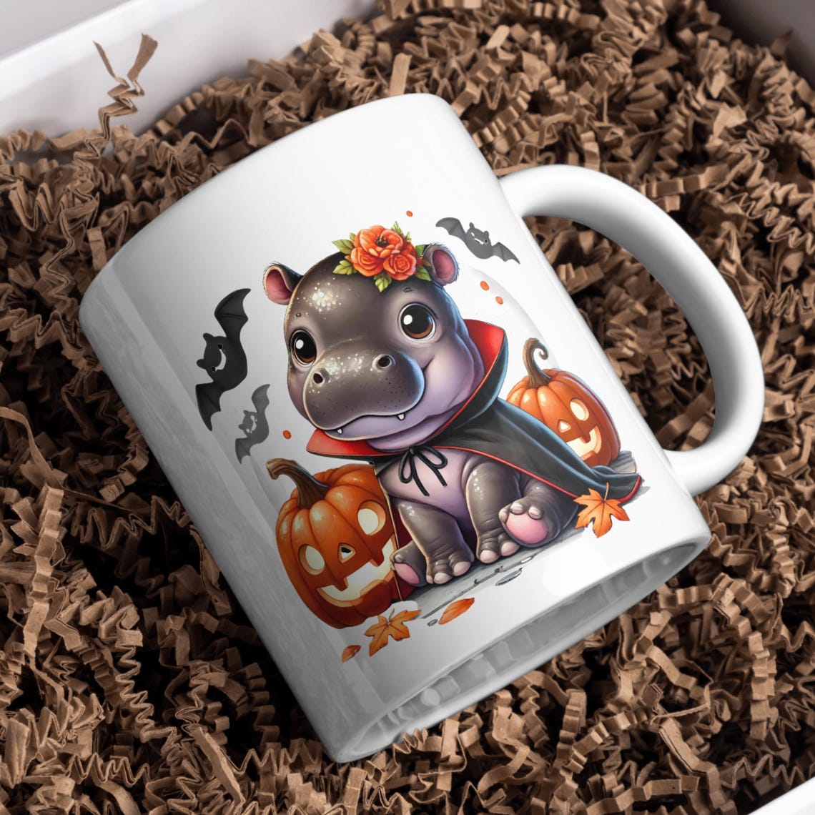 Watercolor Halloween Hippo Clipart – Spooky PNG Set (digital Download ...