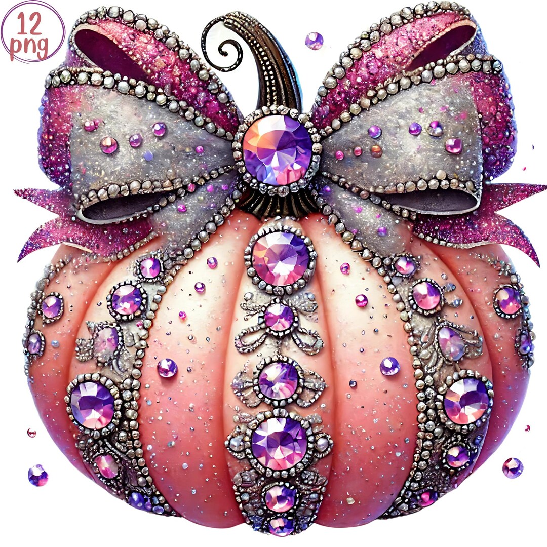 Glitter Pumpkin Clipart – 12 PNG Watercolor Set for Fall Crafts ...