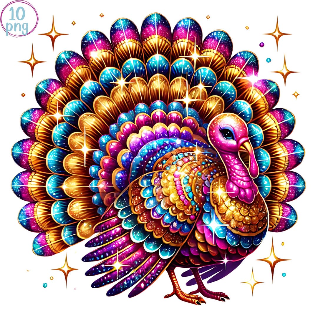 Colorful Watercolor Turkey Clipart Bundle – Thanksgiving Turkey PNG Set ...