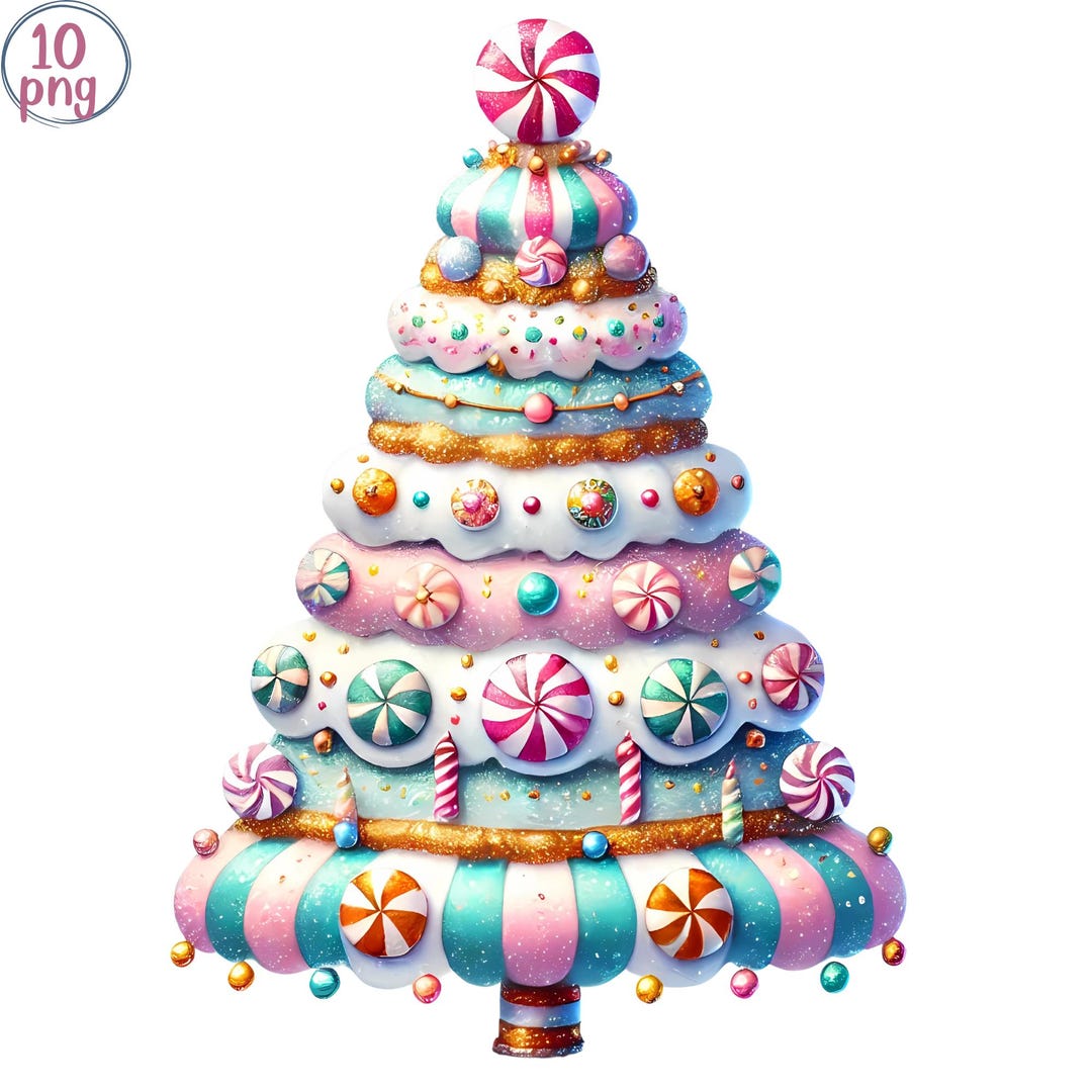 Christmas Tree Clipart Bundle | Gingerbread Holiday PNG | Cute ...