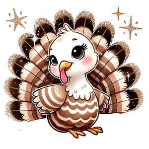 Cute Thanksgiving Turkey Clipart – 10 PNG Watercolor Illustrations for ...