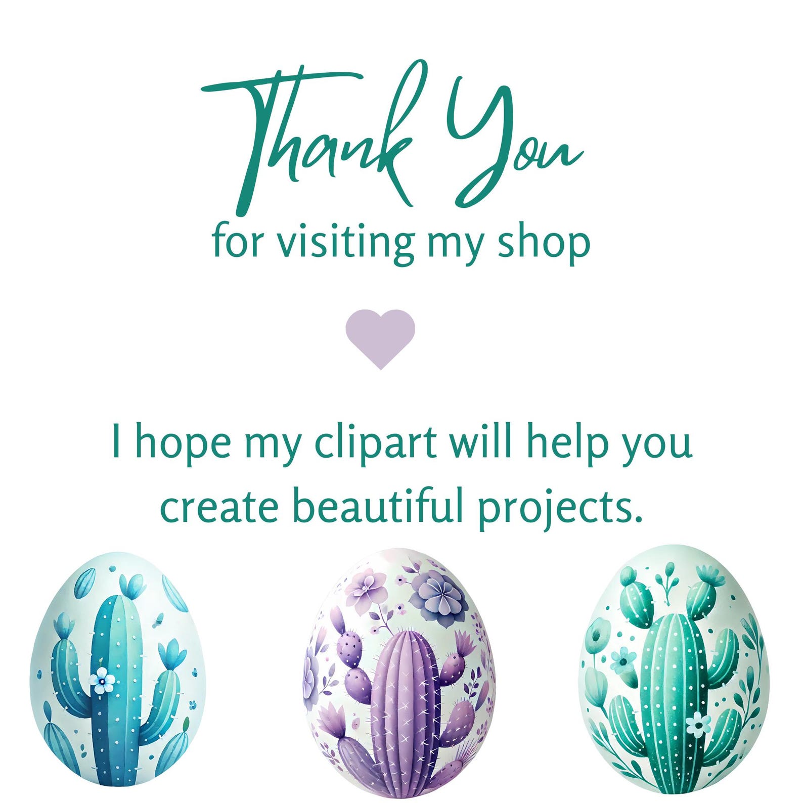 Cactus Easter Egg Clipart – Watercolor PNG Set, Desert Spring (digital ...