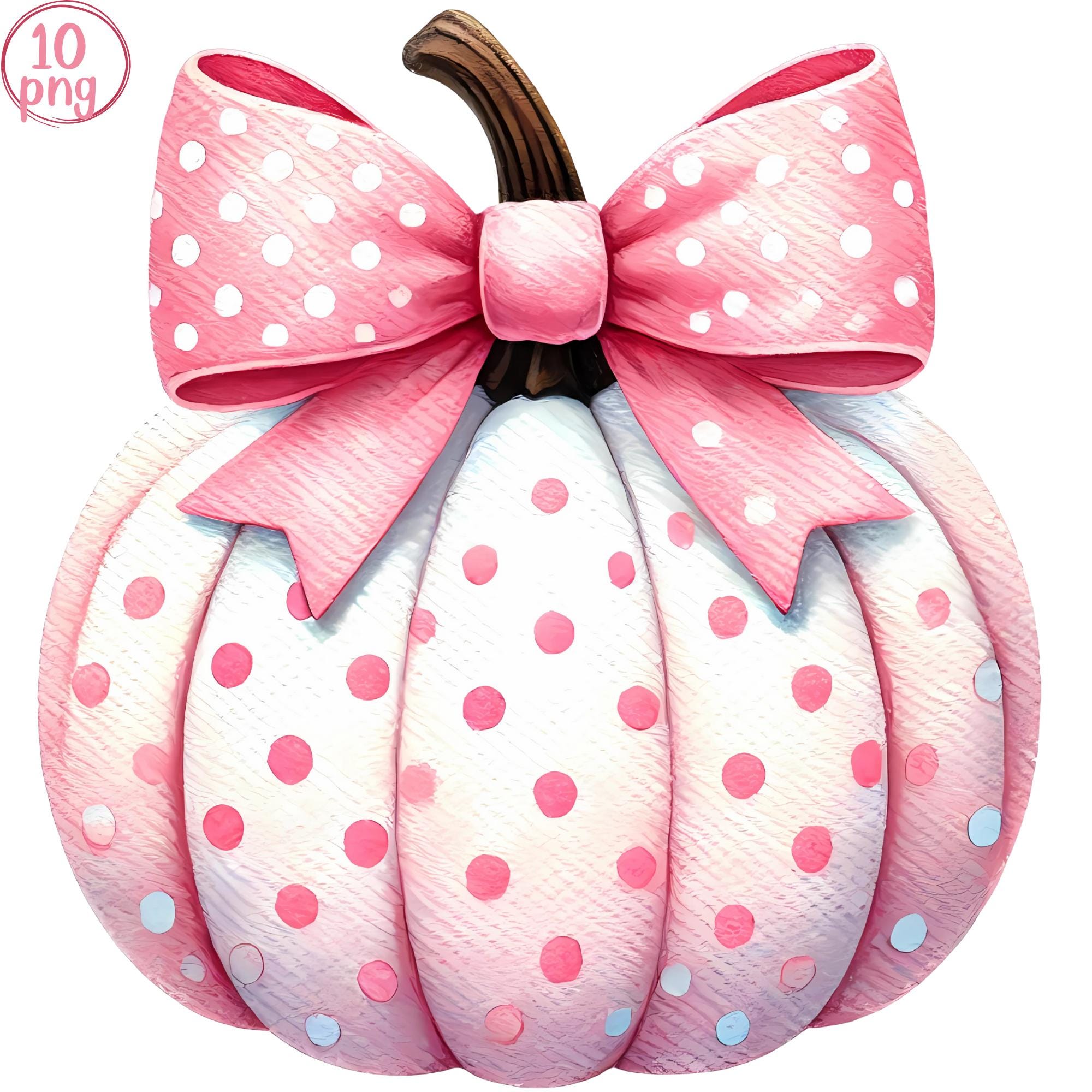 Watercolor Polka Dot Pumpkin Clipart | Fall Decor PNG Files - Etsy