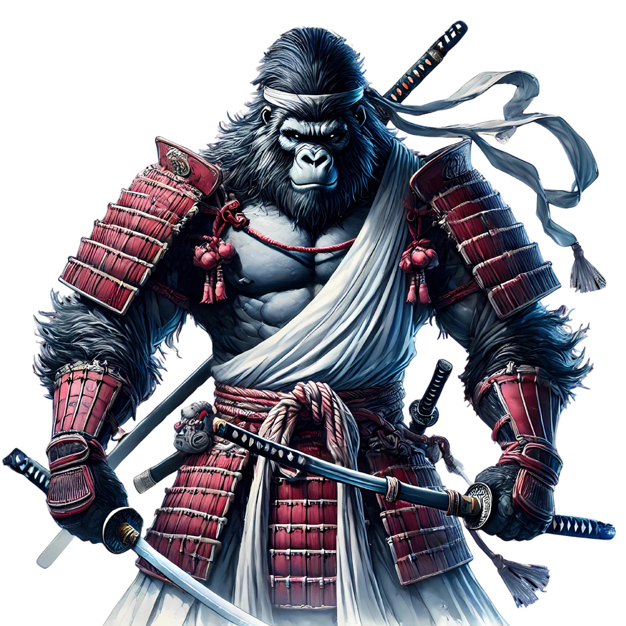 Bigfoot Samurai Clipart – 10 PNG Watercolor Warrior Designs for ...