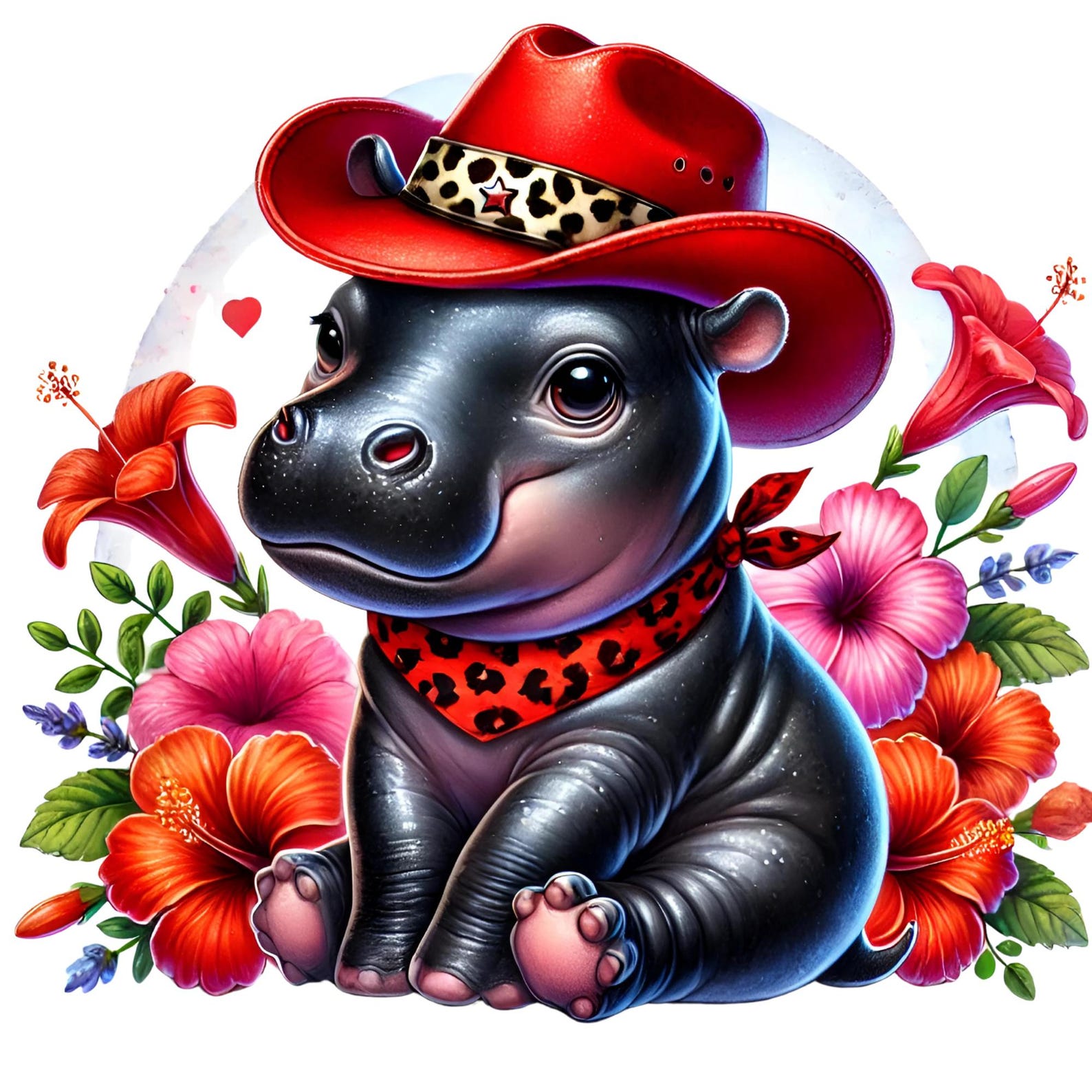 Cowboy Moo Deng Clipart – 10 PNG Watercolor Set for Western Crafts ...