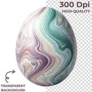 Marble Easter Egg Clipart 10 PNG Watercolor Set for Spring and Holiday ...