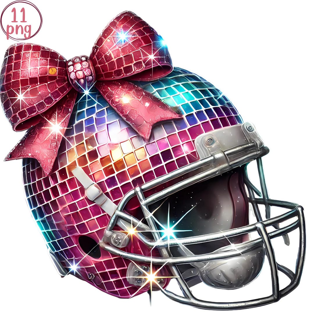 Disco Football Helmets Clipart – 11 PNG Watercolor Glitter Helmet ...