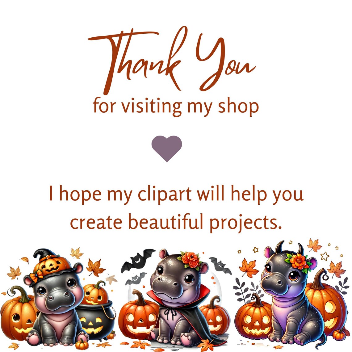 Watercolor Halloween Hippo Clipart – Spooky PNG Set (digital Download ...