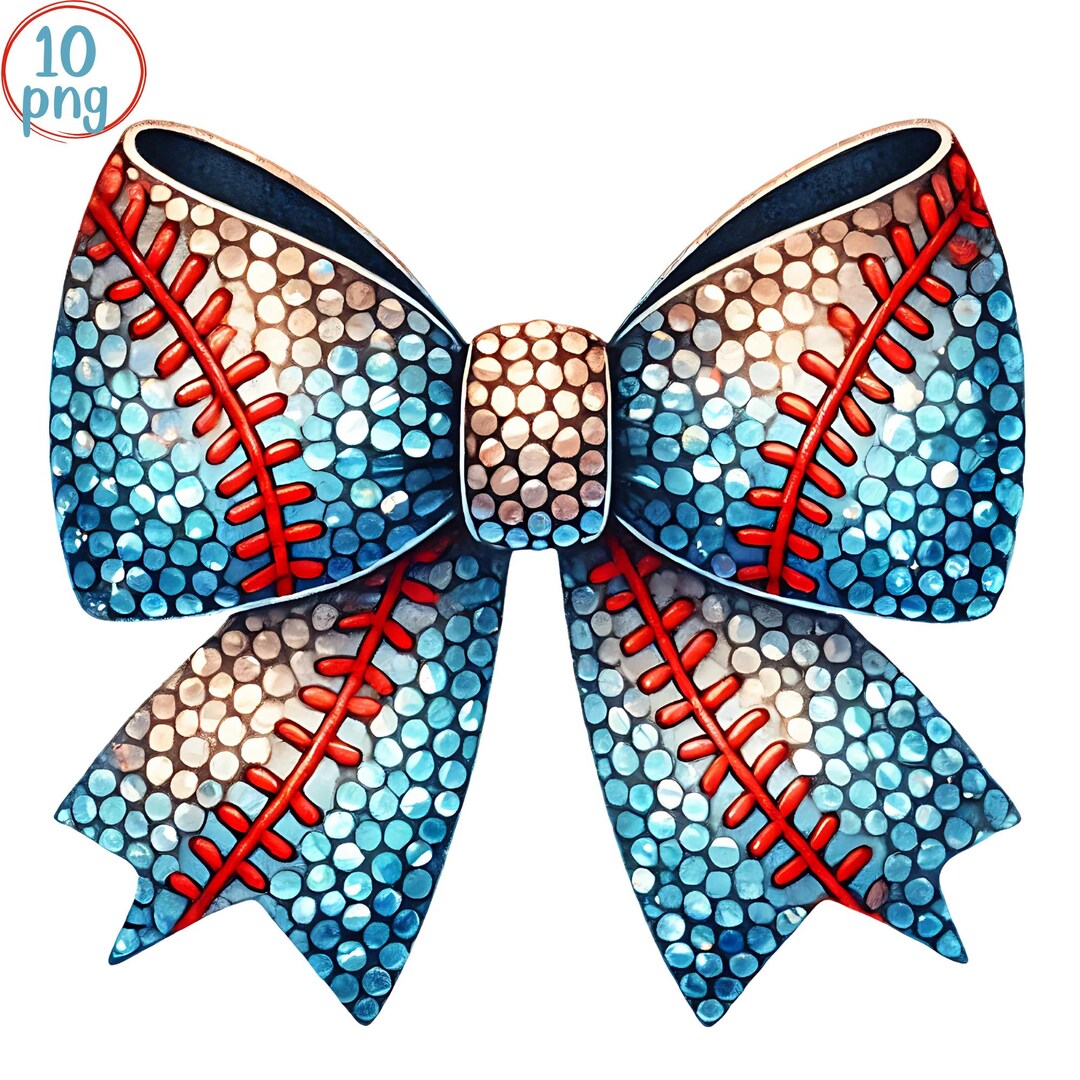 Baseball Bow Clipart Set | Sparkling Sports Bows | 10 PNG Files - Etsy