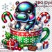 Hot Chocolate Moo Deng Clipart – 10 PNG Watercolor Set for Christmas ...