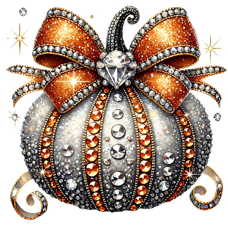 Glitter Pumpkin Clipart – 12 PNG Watercolor Set for Fall Crafts ...