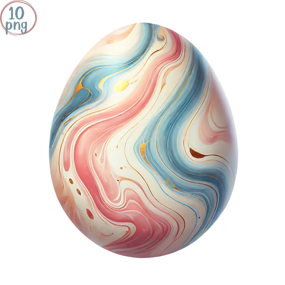 Watercolor Marble Easter Eggs Clipart, Spring PNG Set (digital Download ...