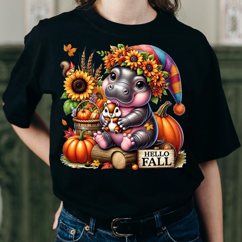 Fall Hippo Watercolor Clipart – Autumn PNG Set (digital Download) - Etsy