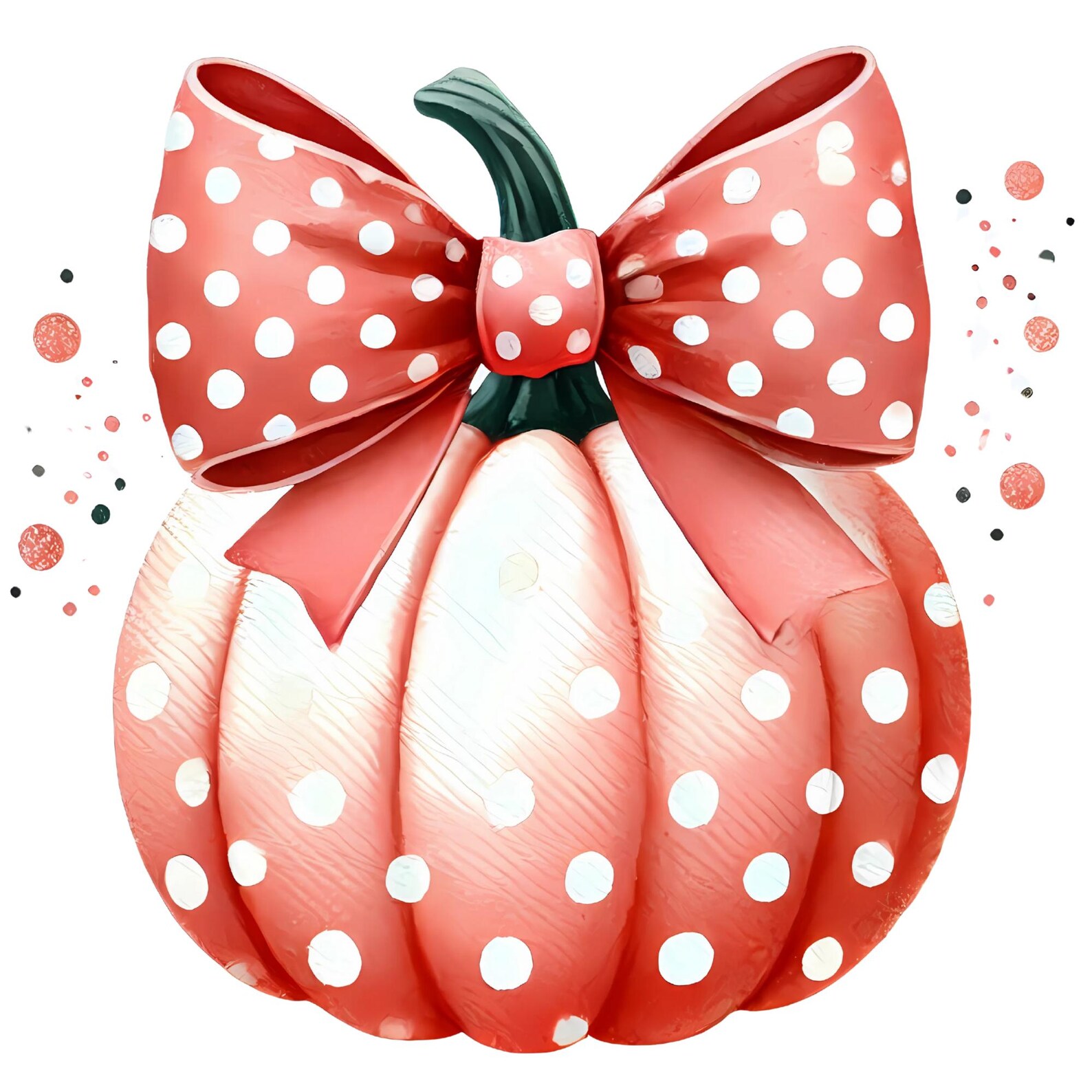 Watercolor Polka Dot Pumpkin Clipart | Fall Decor PNG Files - Etsy