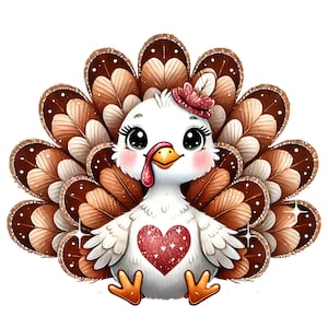 Cute Thanksgiving Turkey Clipart – 10 PNG Watercolor Illustrations for ...