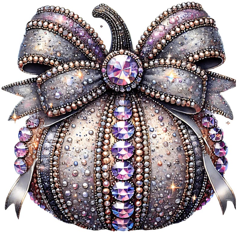 Glitter Pumpkin Clipart – 12 PNG Watercolor Set for Fall Crafts ...