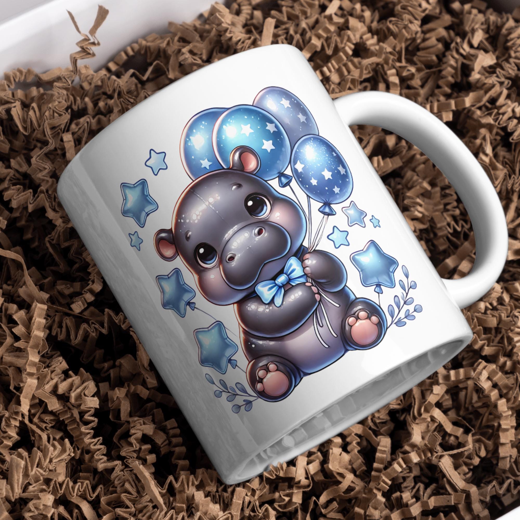 Blue Hippo Birthday Clipart – Watercolor PNG Set (digital Download) - Etsy