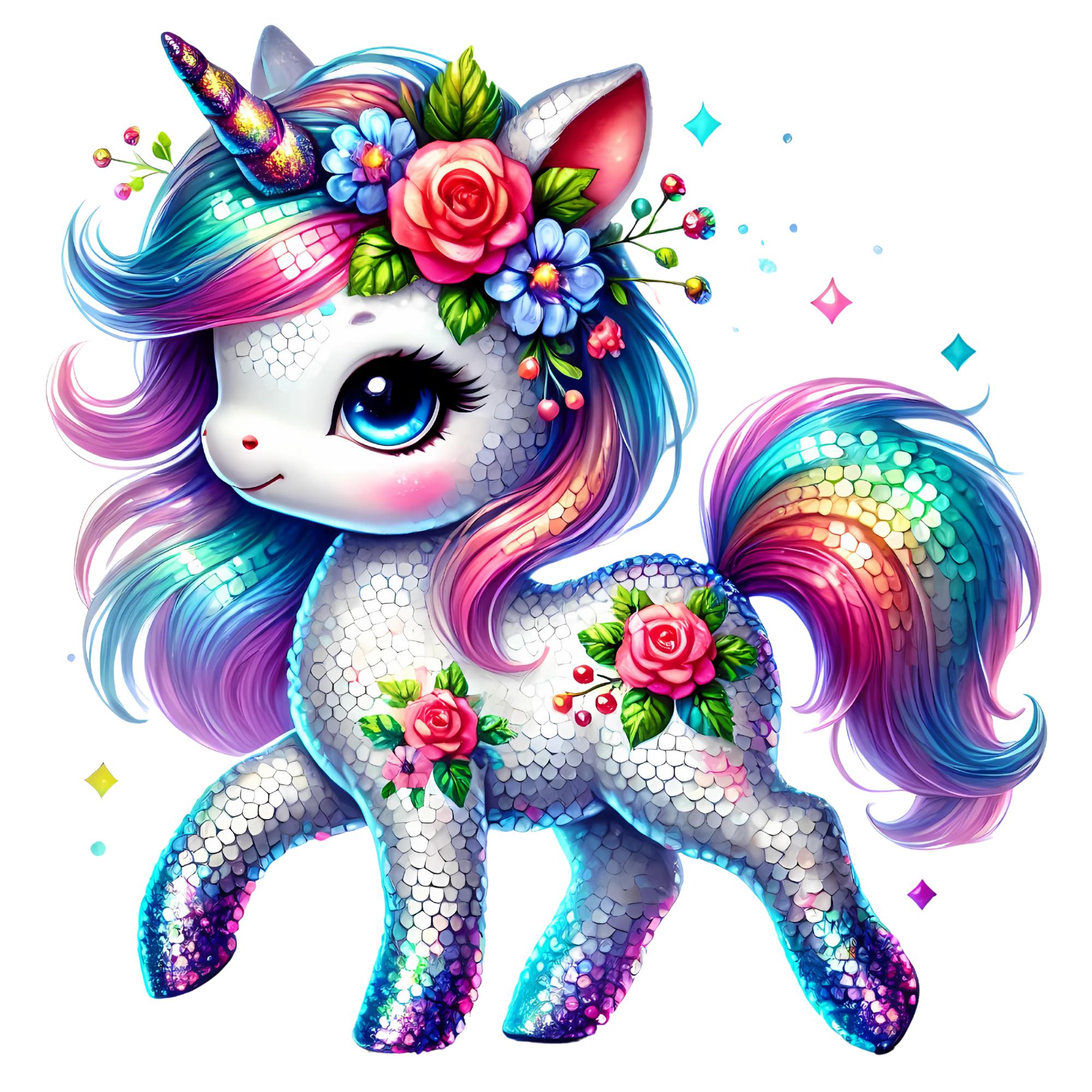 Rainbow Unicorn Clipart – 10 PNG Watercolor Set for Kids Crafts, Party ...