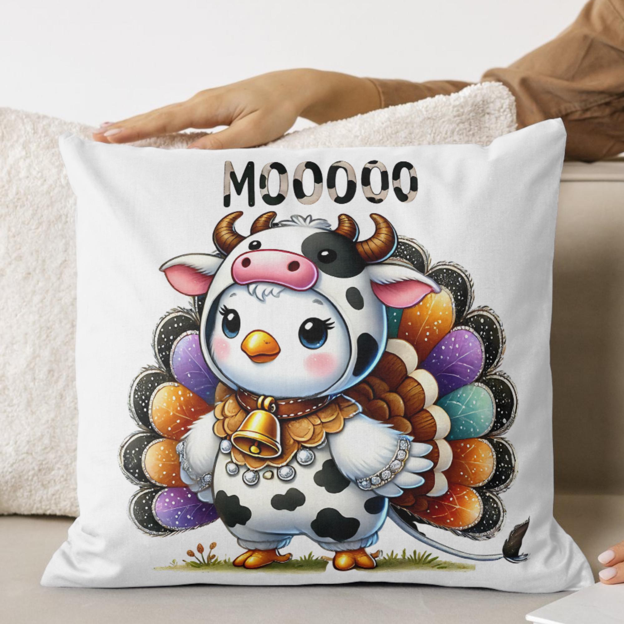 Cow Turkey Thanksgiving Clipart | Cute Fall Farm Animal PNG | Moo ...