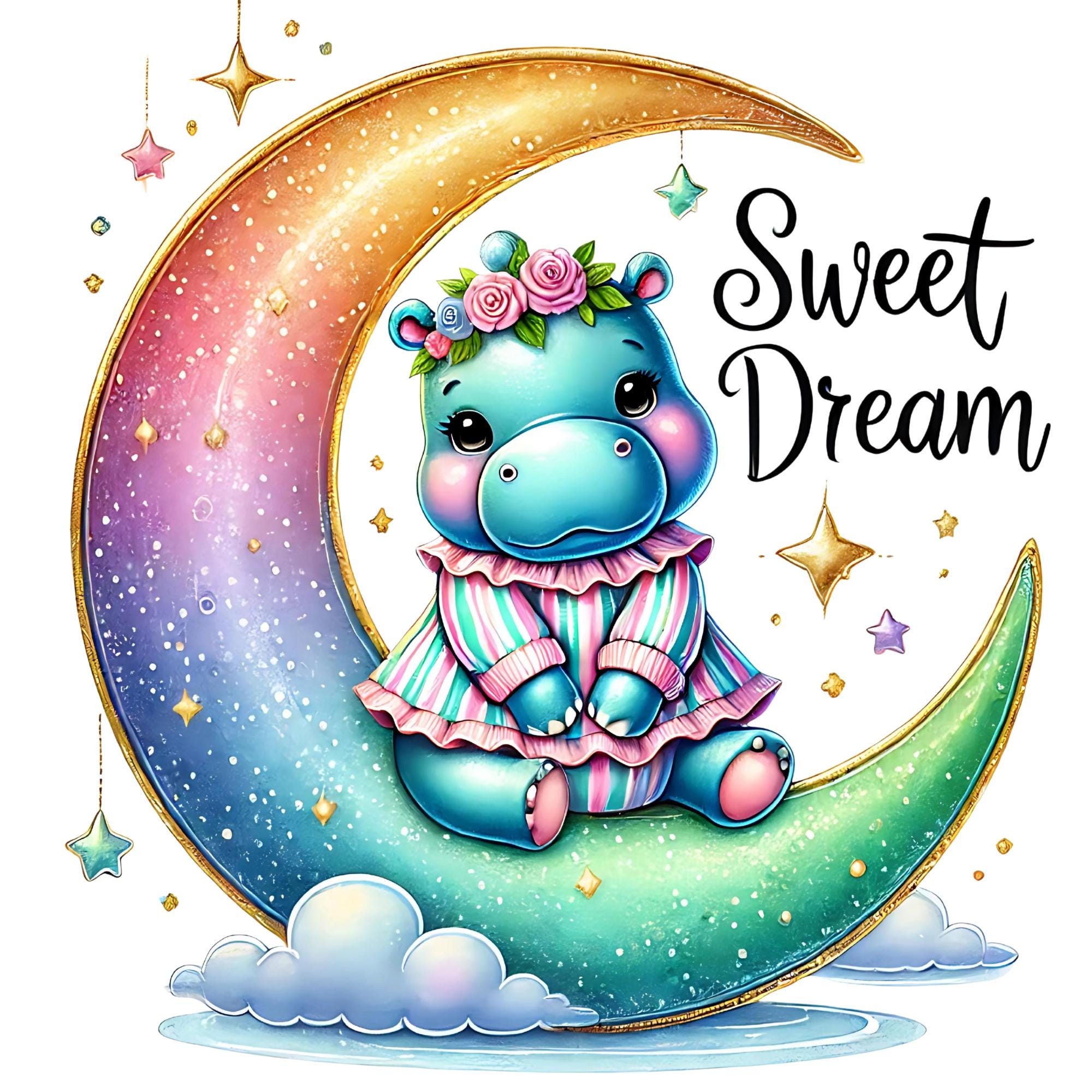 Hippo Watercolor Clipart Set – Dreamy Nursery Art (10 PNG) - Etsy