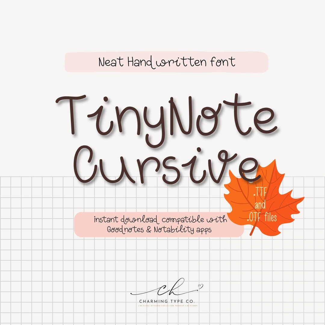 Neat Handwritten Font for Goodnotes, Tiny Note Cursive Font, Aesthetic ...