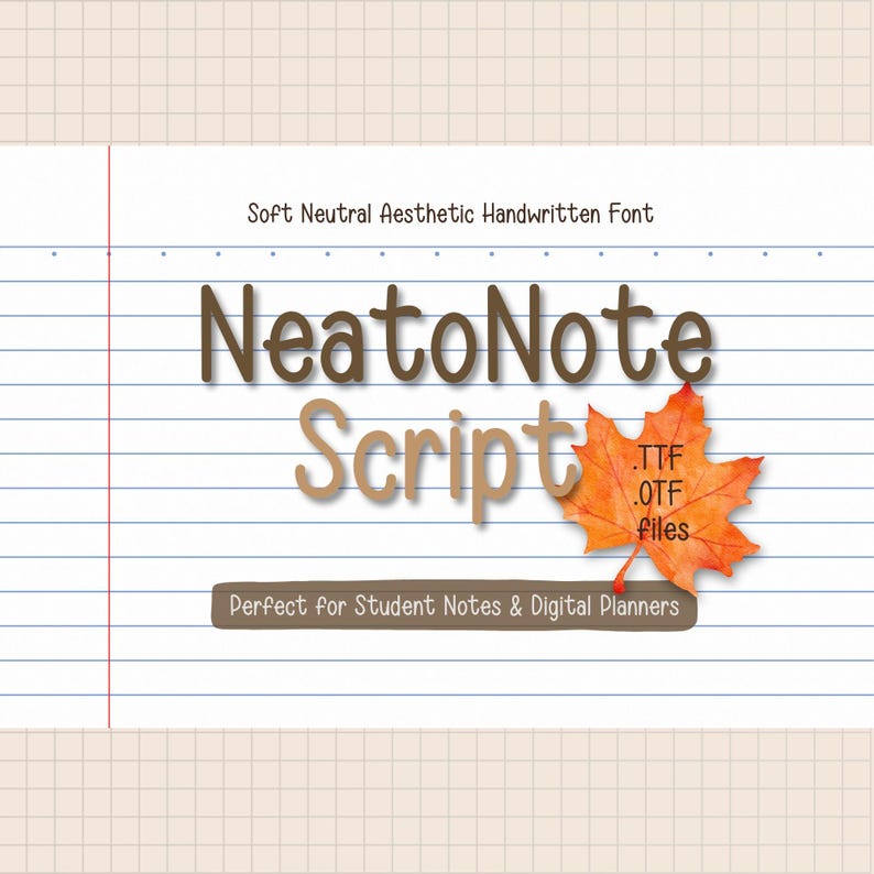 Neat Handwritten Font - Neatonote Script for Goodnotes, Student Notes ...