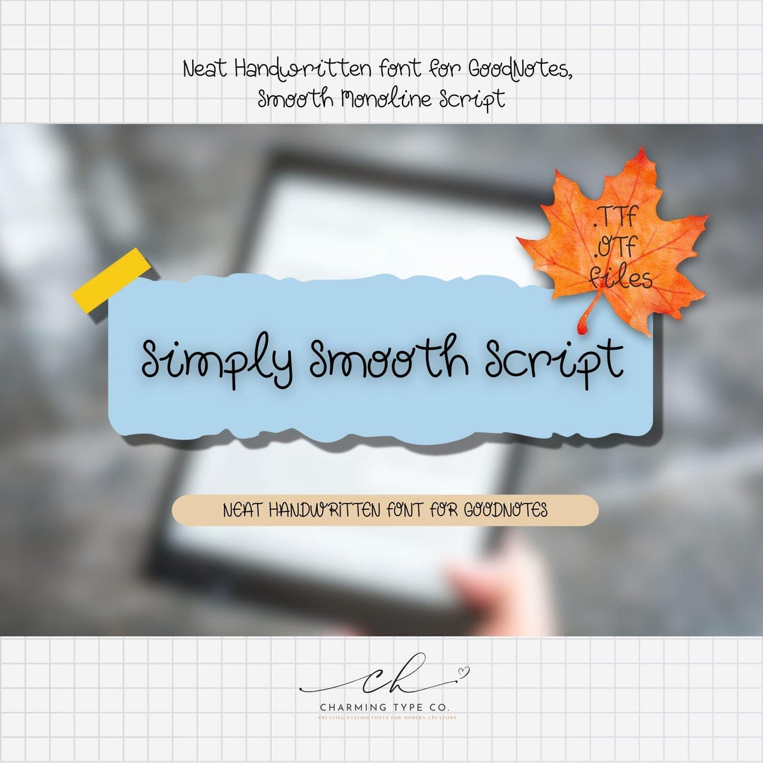 Neat Handwritten Font for Goodnotes, Soft Thread Script, Thin Monoline ...