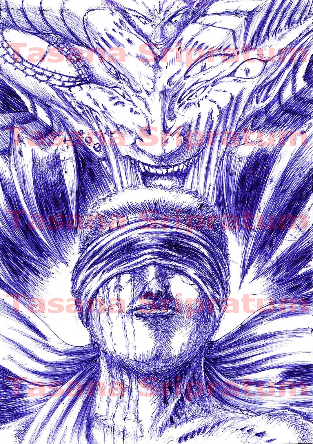 Endure / Digital Printable Scan From Hard Drawn With Ballpoint Pen on a ...