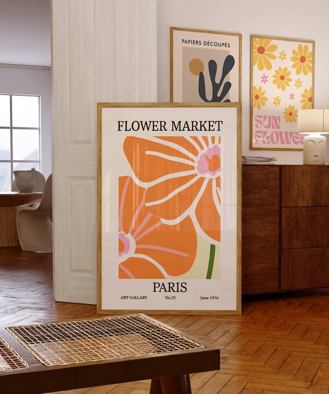 Paris Flower Market Minimalist Wall Poster, Digital Downloadable Prints ...