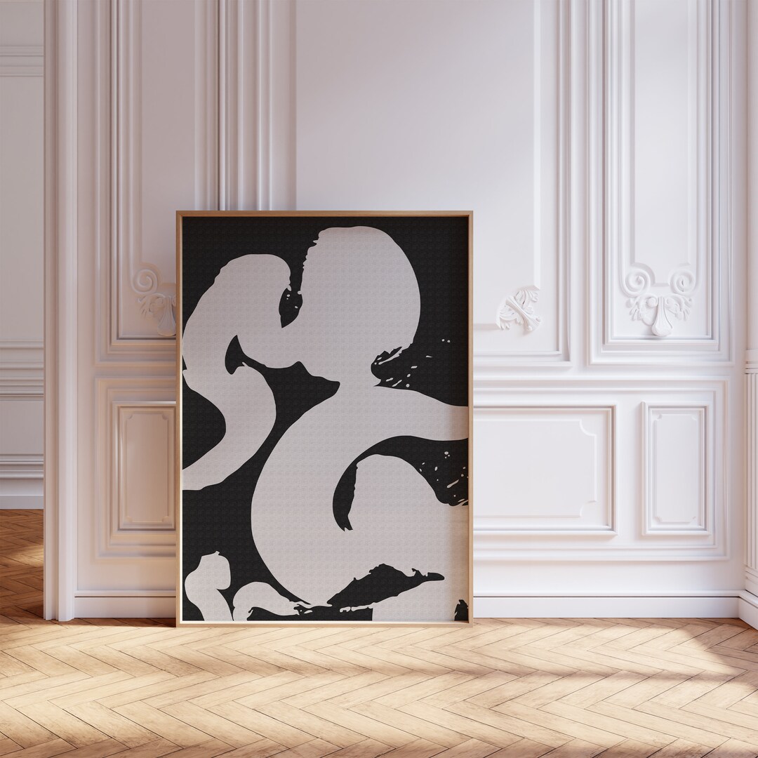 Abstract Monotone Thai Brush sitting Girl Contemporary Art, Classic ...