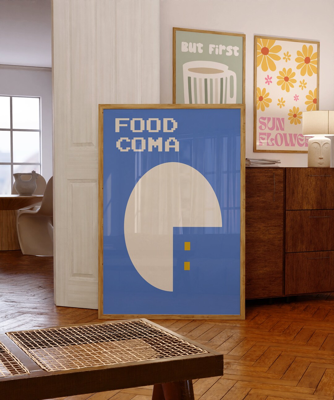 Food Coma Vintage Pop Art, Digital Downloadable Prints for Home Decor ...